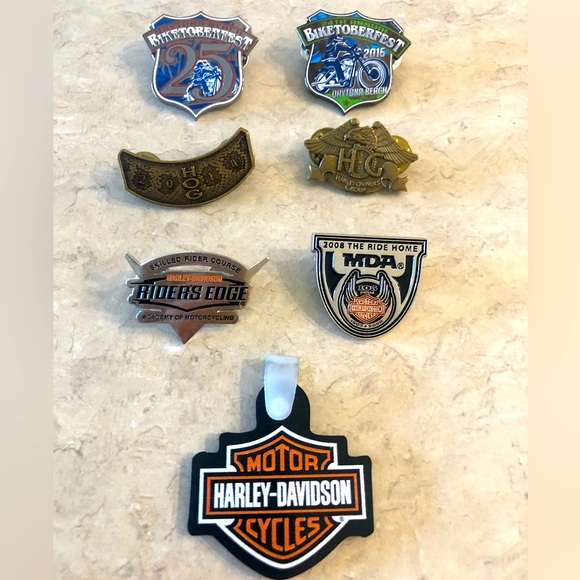 Harley-Davidson | Other | Set Of 7 Harley Davidson Pins Including Hog ...
